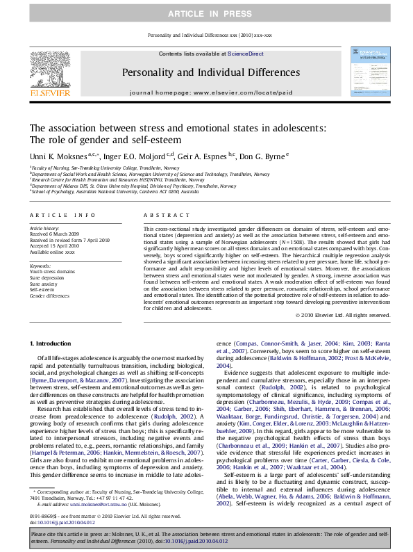 (PDF) The association between stress and emotional states in ...