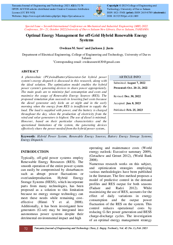 (PDF) Optimal Energy Management for off-Grid Hybrid Renewable Energy ...