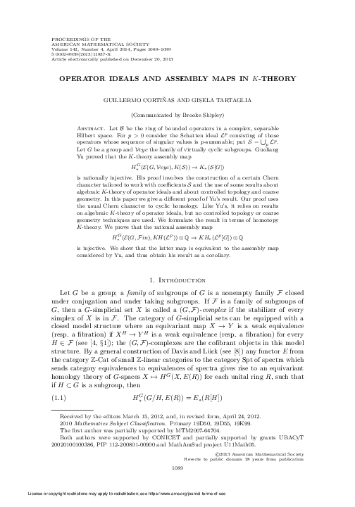 (PDF) Operator ideals and assembly maps in $K$-theory