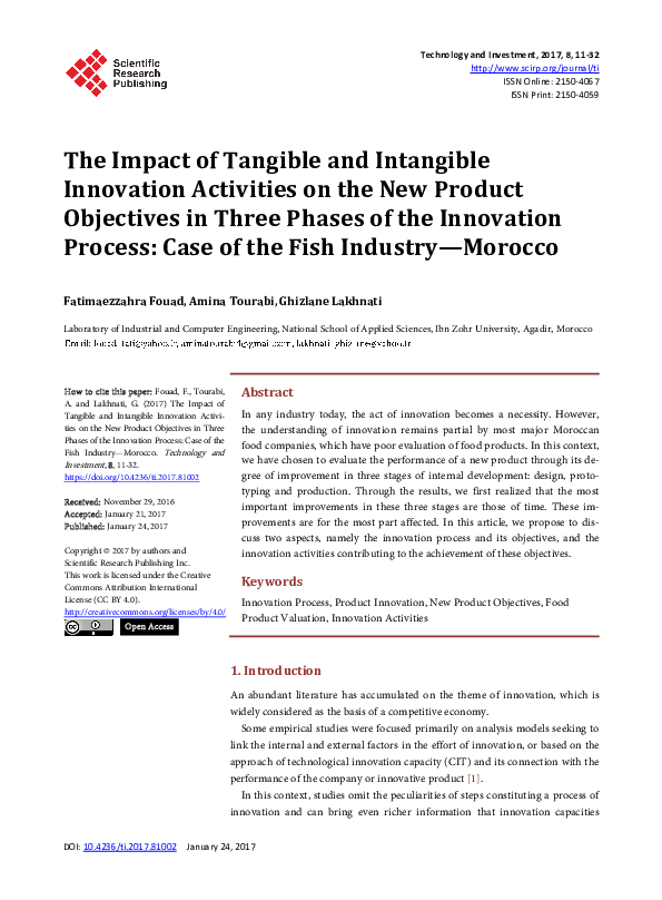 (PDF) The Impact of Tangible and Intangible Innovation Activities on ...