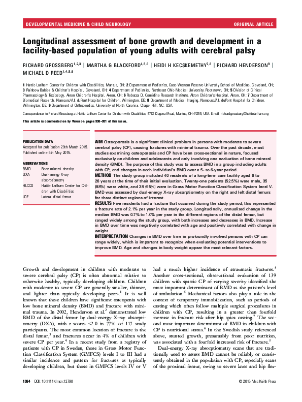 (PDF) Longitudinal assessment of bone growth and development in a ...