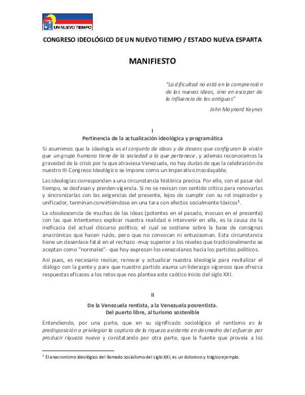 (PDF) Documento final III Congreso Ideológico UNT-NE