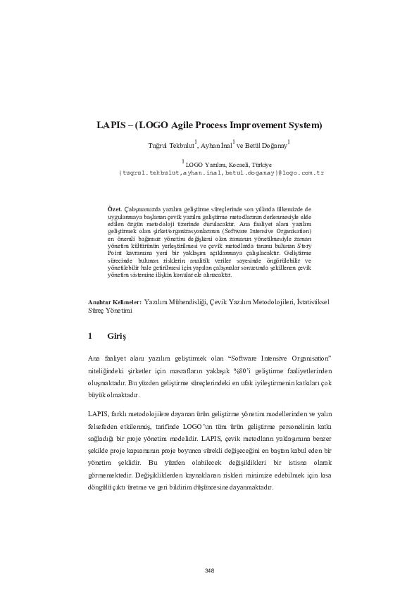 (PDF) LAPIS – LOGO Agile Process Improvement System