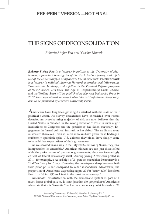 (PDF) The Signs of Deconsolidation
