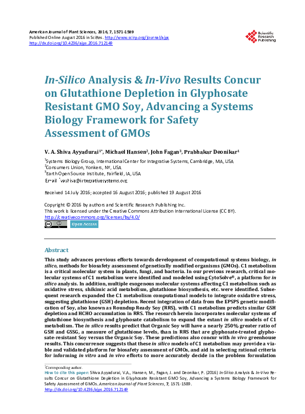 (PDF) In-Silico Analysis & In-Vivo Results Concur on Glutathione ...