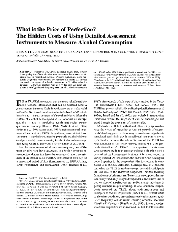 (PDF) What is the price of perfection? The hidden costs of using ...