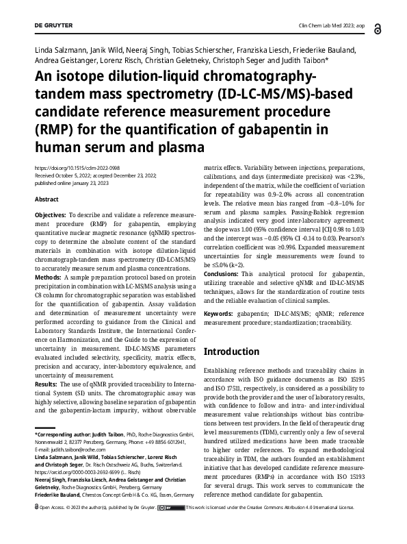 (PDF) An isotope dilution-liquid chromatography-tandem mass ...
