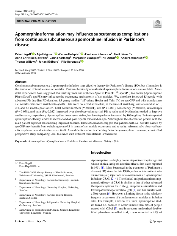 (PDF) Apomorphine formulation may influence subcutaneous complications ...