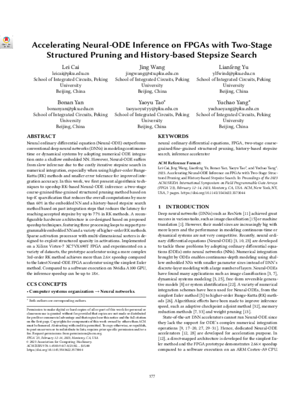(PDF) Accelerating Neural-ODE Inference on FPGAs with Two-Stage Structured Pruning and History ...
