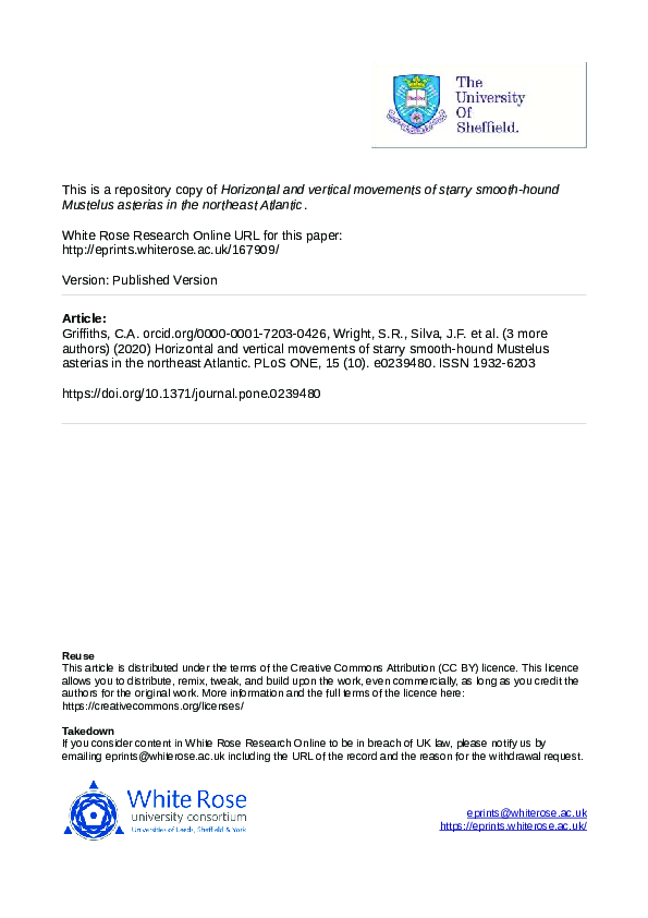 (PDF) Horizontal and vertical movements of starry smooth-hound Mustelus ...