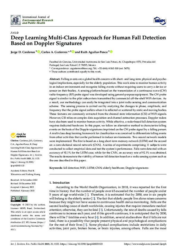 (PDF) Deep Learning Multi-Class Approach for Human Fall Detection Based ...