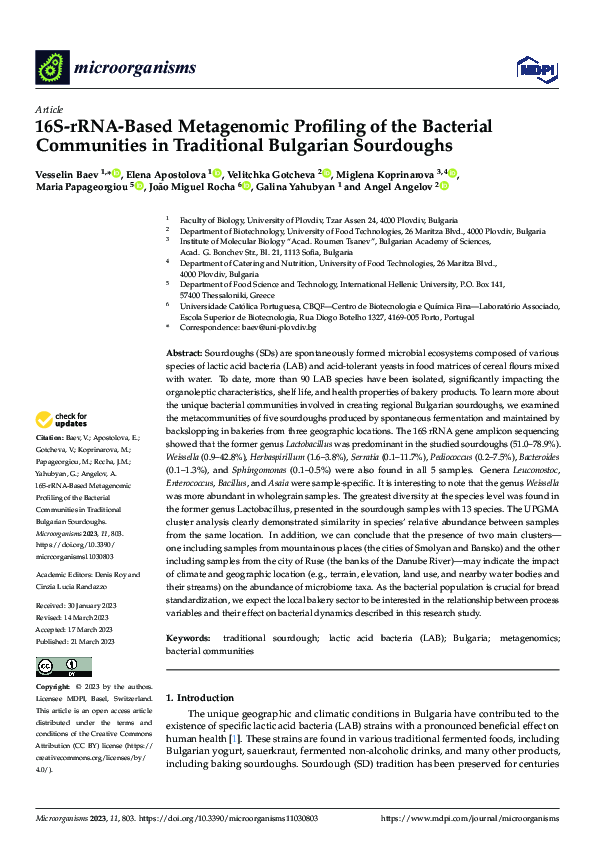 (PDF) 16S-rRNA-Based Metagenomic Profiling of the Bacterial Communities ...