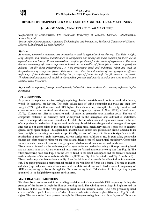 (PDF) Design of Composite Frames Used in Agricultural Machinery