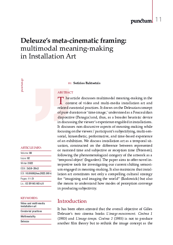 (PDF) Deleuze’s meta-cinematic framing: Multimodal meaning-making in ...