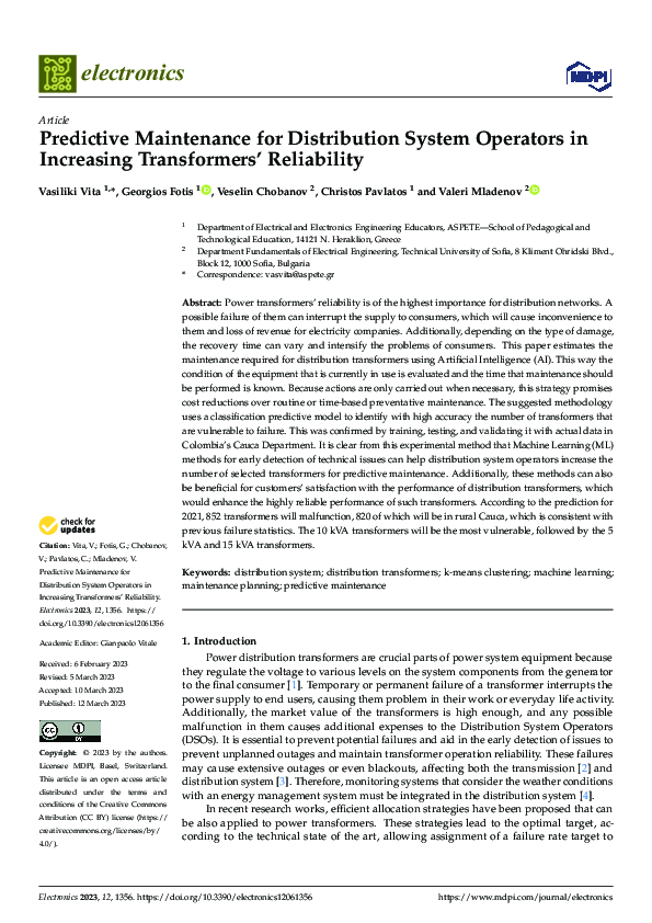 (PDF) Predictive Maintenance for Distribution System Operators in Increasing Transformers ...