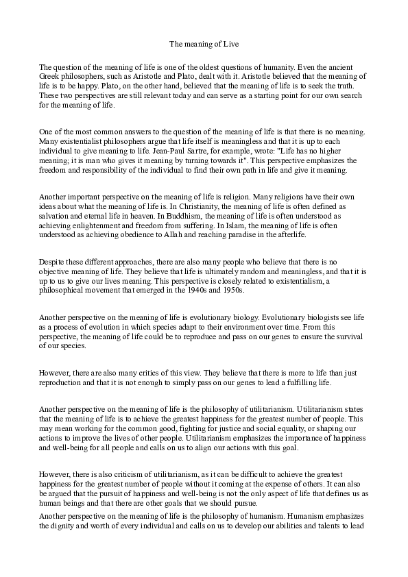 (PDF) The meaning of Live