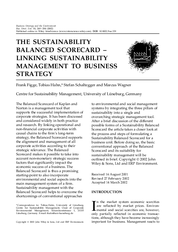 (PDF) The Sustainability Balanced Scorecard - linking sustainability ...