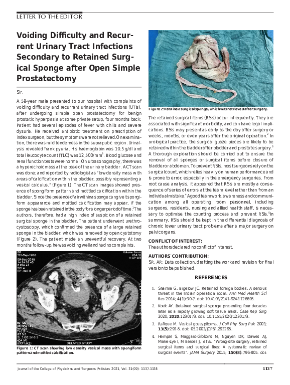 (PDF) Voiding Difficulty and Recurrent Urinary Tract Infections ...