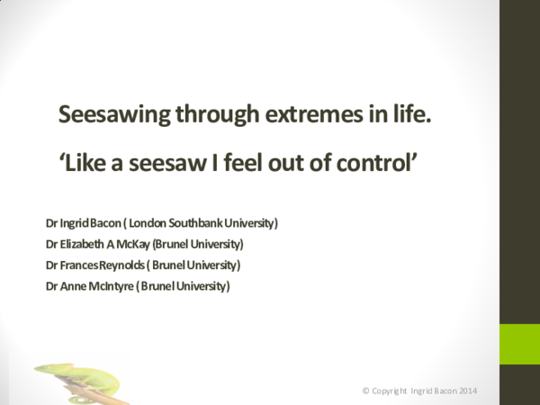 (PDF) Seesawing through extremes in life: 'Like a seesaw, I feel out of ...