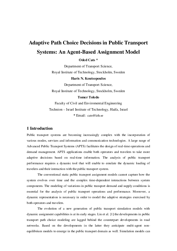 (PDF) Adaptive path choice decisions in public transport systems: an ...