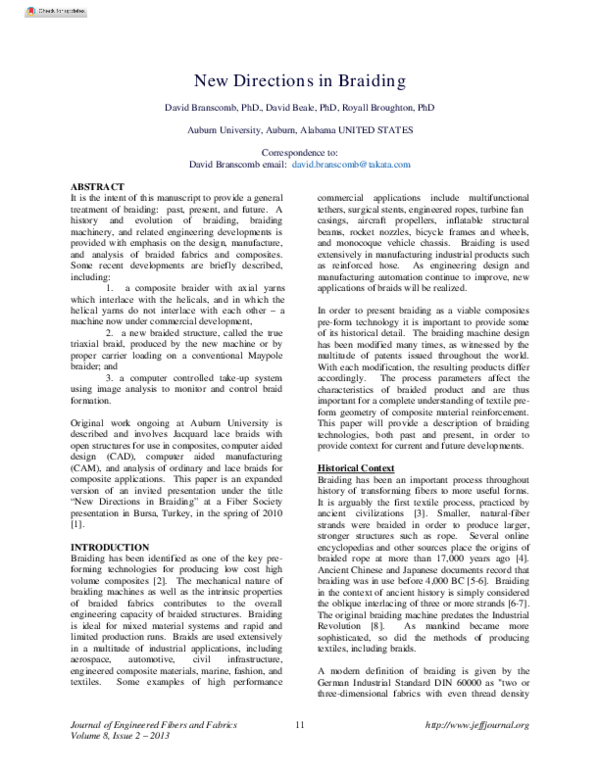 (PDF) New Directions in Braiding