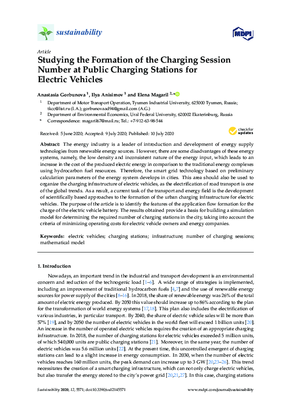 (PDF) Studying the Formation of the Charging Session Number at Public Charging Stations for ...