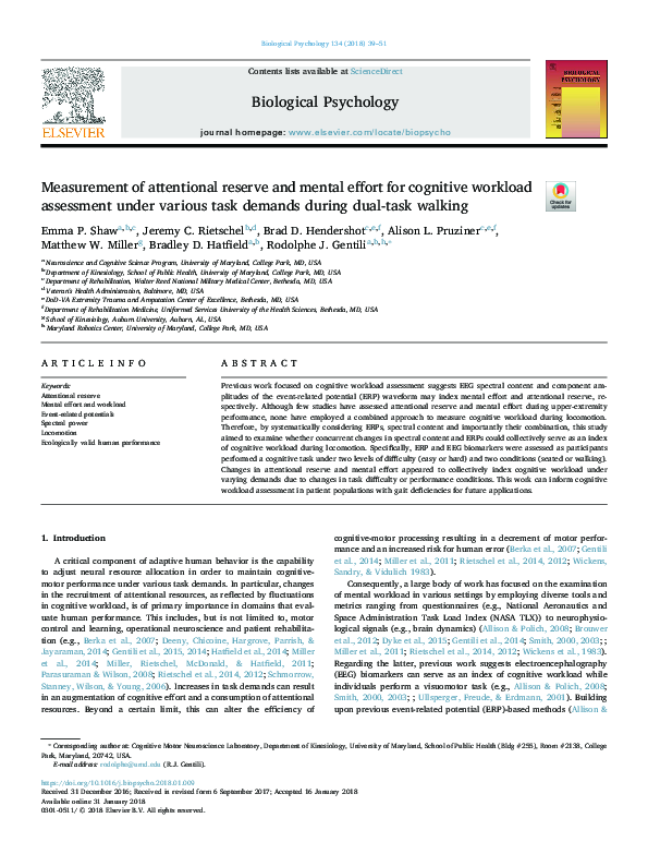 (PDF) Measurement of attentional reserve and mental effort for cognitive workload assessment ...