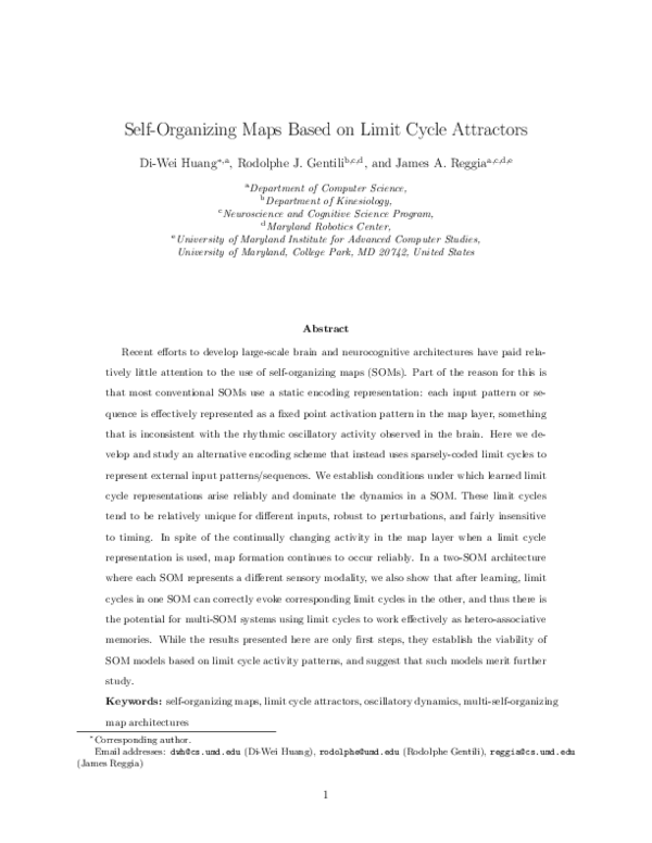 (PDF) Self-organizing maps based on limit cycle attractors