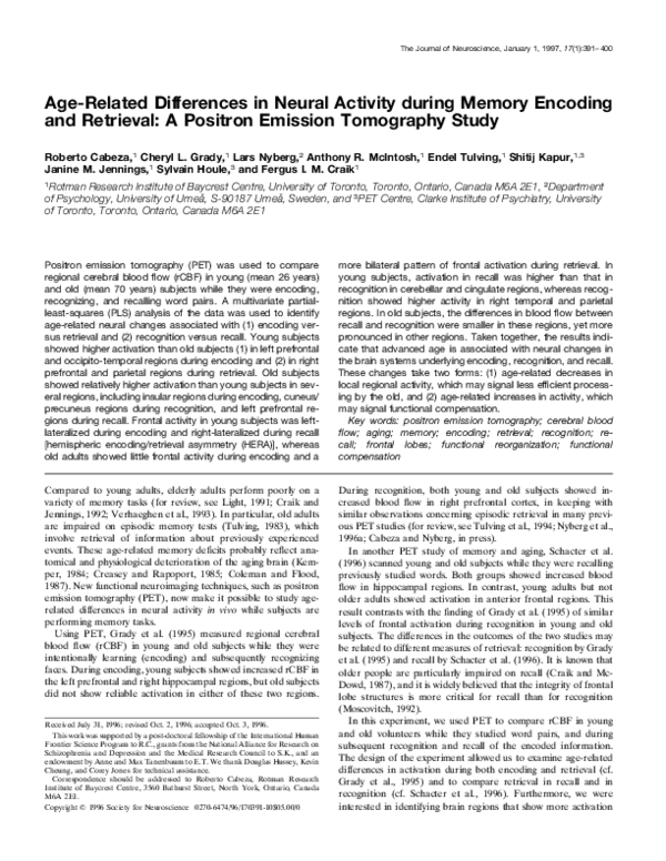 (PDF) Age-Related Differences in Neural Activity during Item and Temporal-Order Memory Retrieval ...