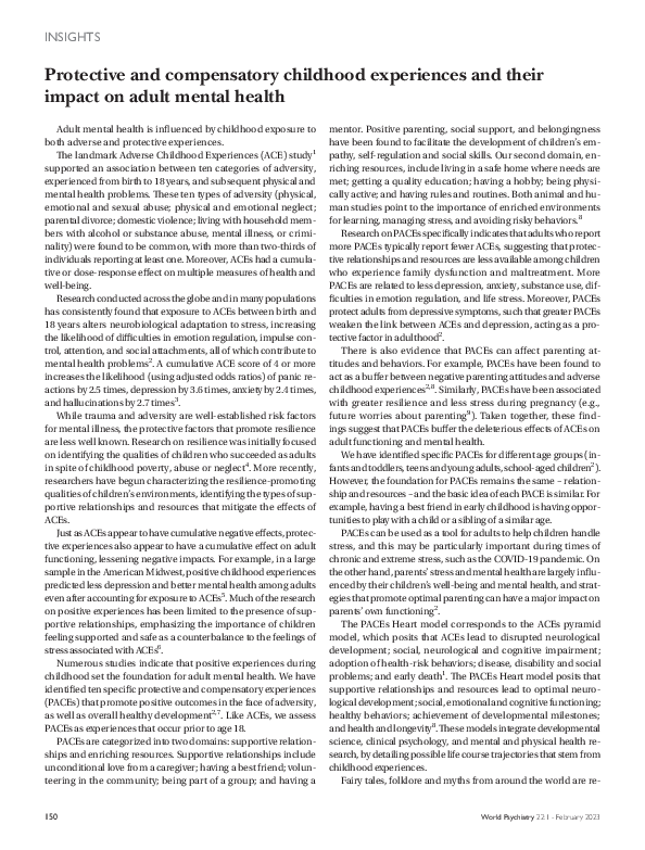 (PDF) Protective and compensatory childhood experiences and their ...