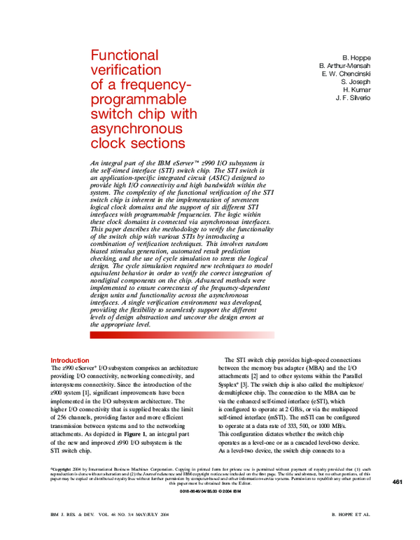Pdf Functional Verification Of A Frequency Programmable Switch Chip With Asynchronous Clock