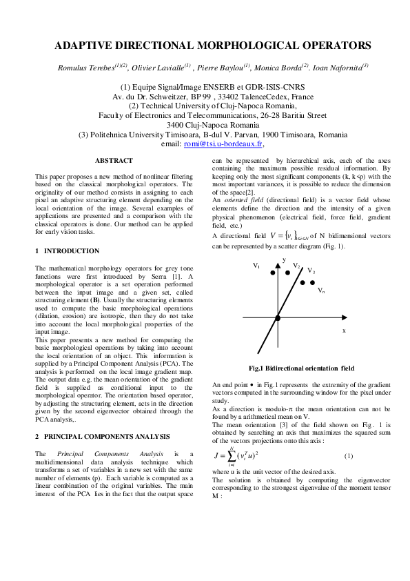 (PDF) Adaptive directional morphological operators