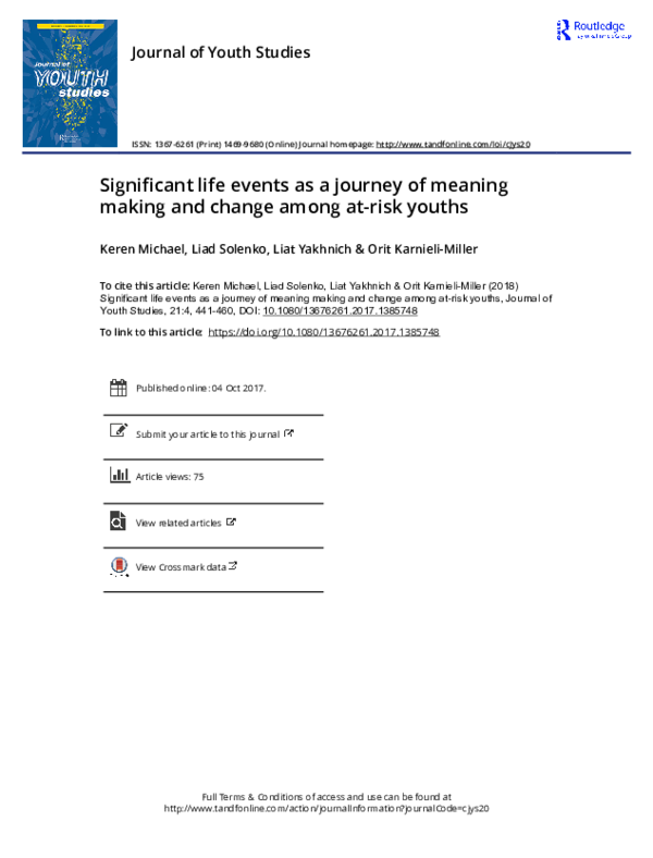 (PDF) Significant life events as a journey of meaning making and change ...