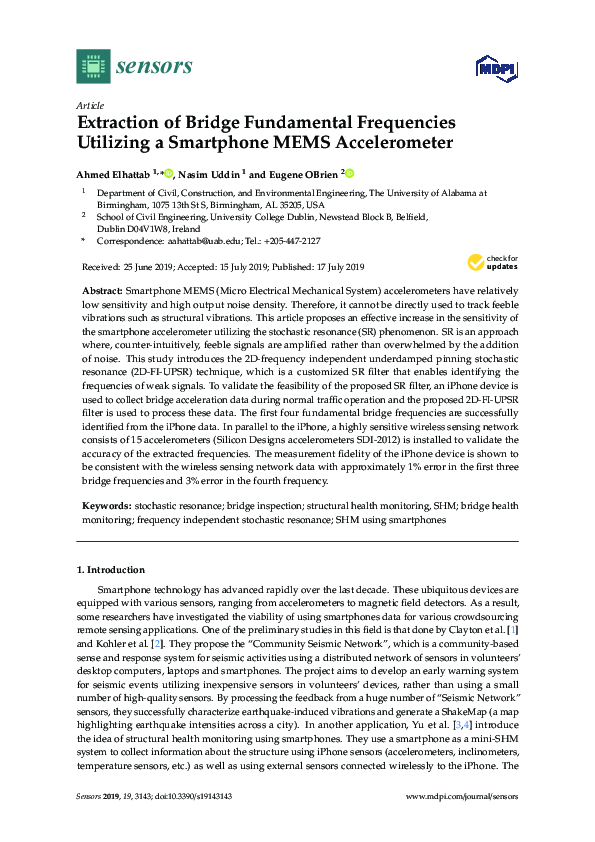 (PDF) Extraction of Bridge Fundamental Frequencies Utilizing a ...