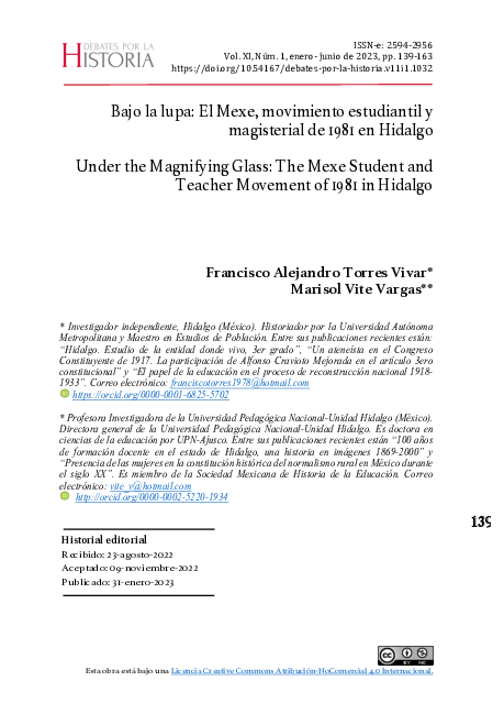 (PDF) Bajo la lupa: El Mexe, movimiento estudiantil y magisterial de ...