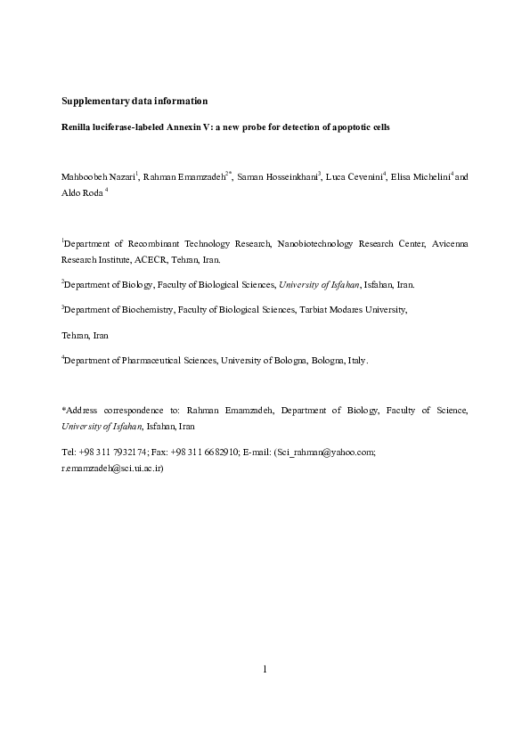 (PDF) Renilla luciferase-labeled Annexin V: a new probe for detection ...