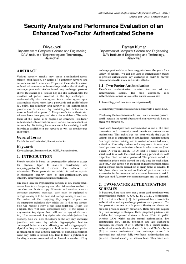 Pdf Security Analysis And Performance Evaluation Of Enhanced Threshold Proxy Signature Scheme 2083