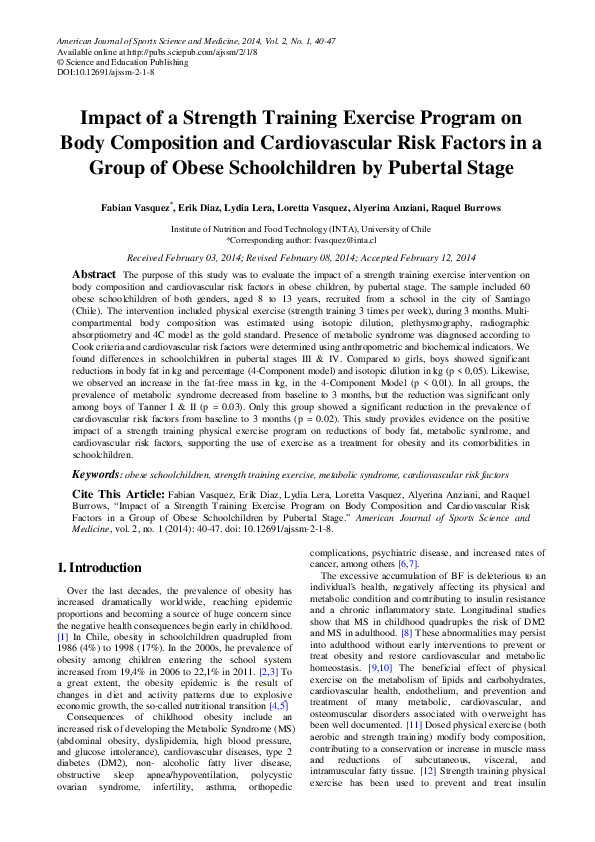 (PDF) Impact of a Strength Training Exercise Program on Body ...