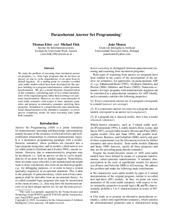 (PDF) Paracoherent Answer Set Programming