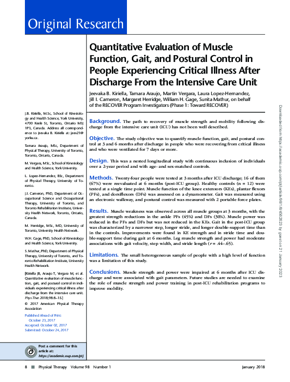 (PDF) Quantitative Evaluation of Muscle Function, Gait, and Postural Control in People ...