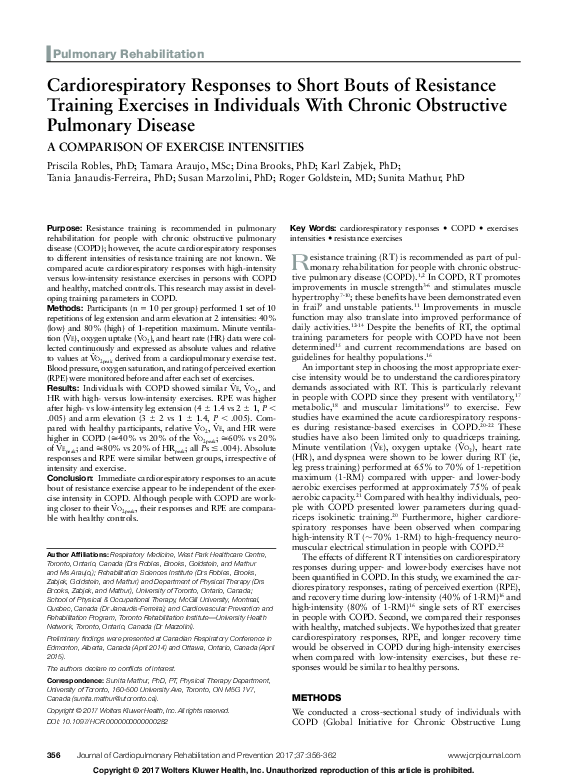 (PDF) Cardiorespiratory Responses to Short Bouts of Resistance Training ...