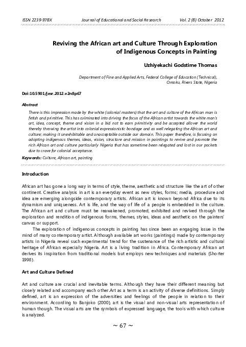 (PDF) Reviving the African art and Culture Through Exploration of ...