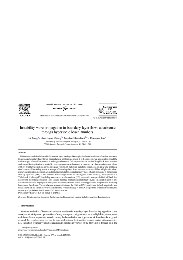 (PDF) Instability-wave propagation in boundary-layer flows at subsonic through hypersonic Mach ...