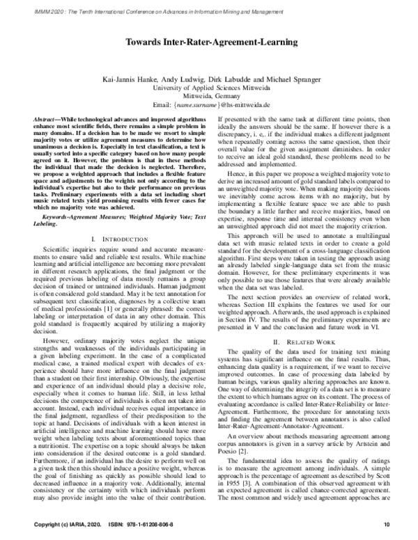 (PDF) Towards Inter-Rater-Agreement-Learning | Michael Spranger ...
