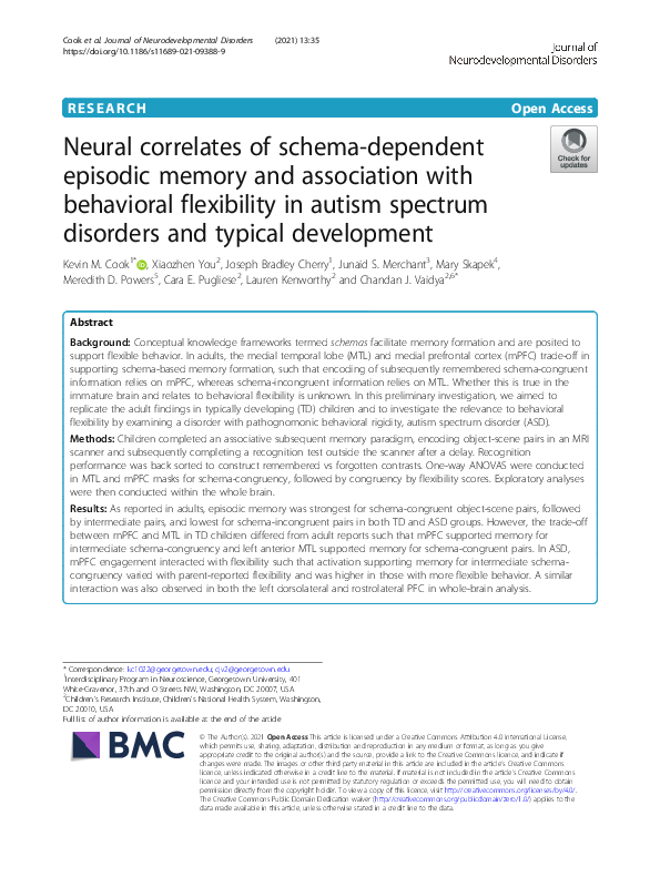 (PDF) Neural correlates of schema-dependent episodic memory and ...