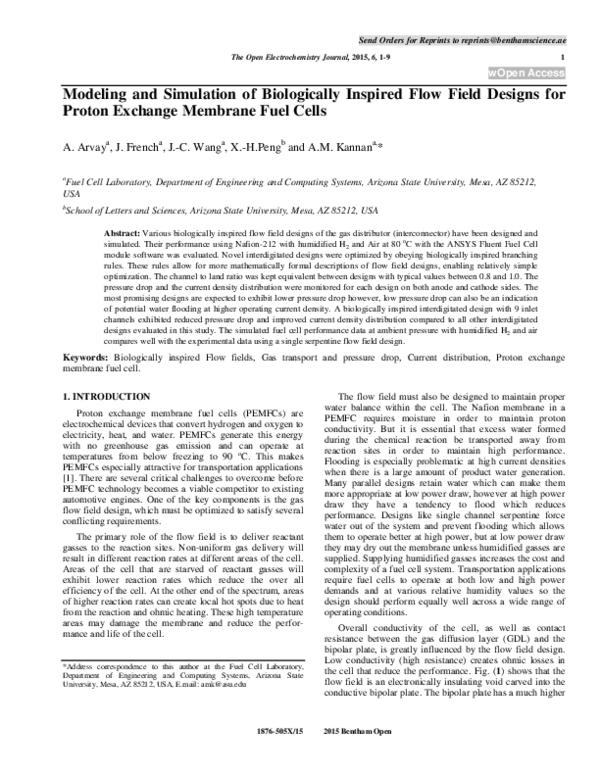 Pdf Modeling And Simulation Of Biologically Inspired Flow Field