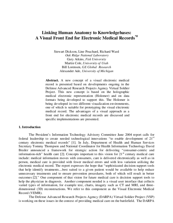 (PDF) Linking human anatomy to knowledge bases: a visual front end for ...