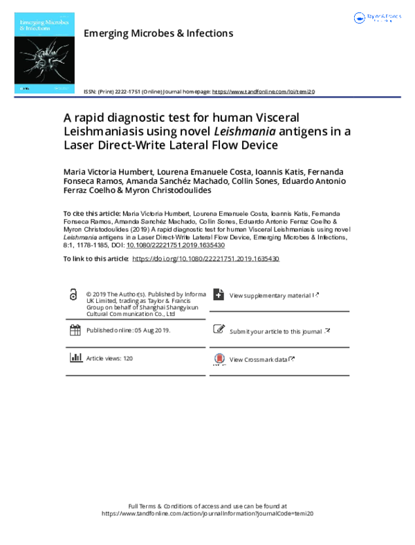 (PDF) A Rapid and Simple Diagnostic Test for Active Visceral Leishmaniasis