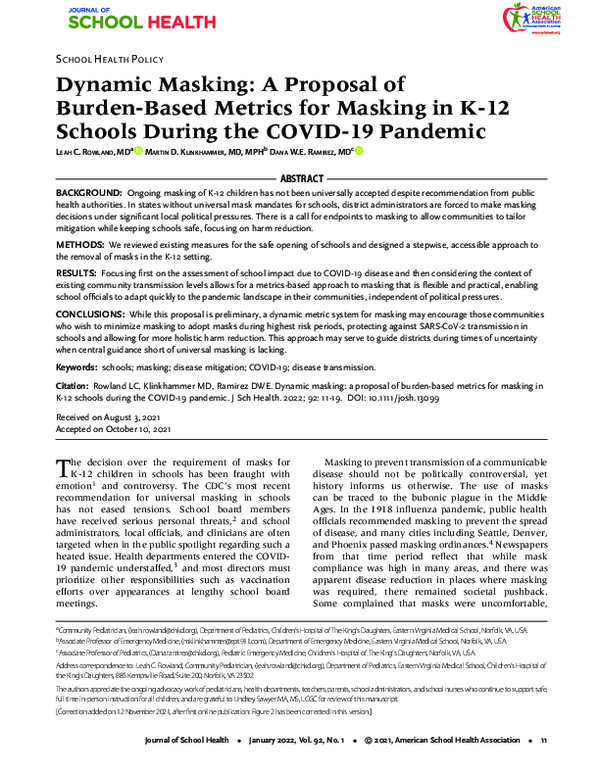 (PDF) Dynamic Masking: A Proposal of Burden‐Based Metrics for Masking ...