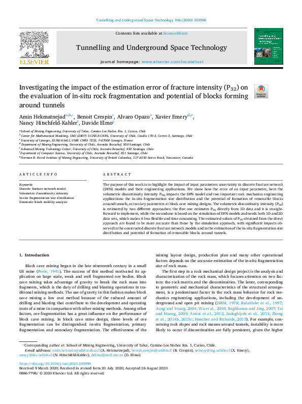 Pdf Investigating The Impact Of The Estimation Error Of Fracture Intensity P32 On The